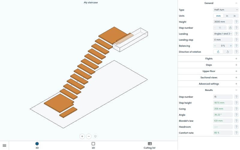 Calculate the dimensions of your staircase